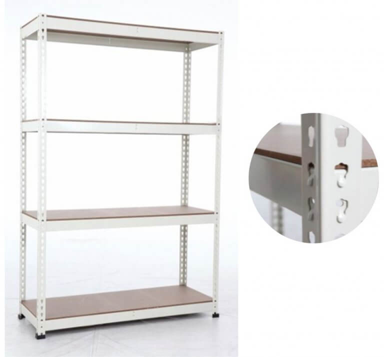 Metal Rack Singapore | Beige Boltless Rack With Metal Decking